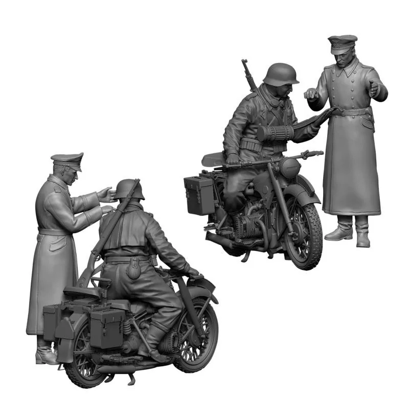 ZVEZDA 3632 German R-12 heavy motorcycle with driver and officer